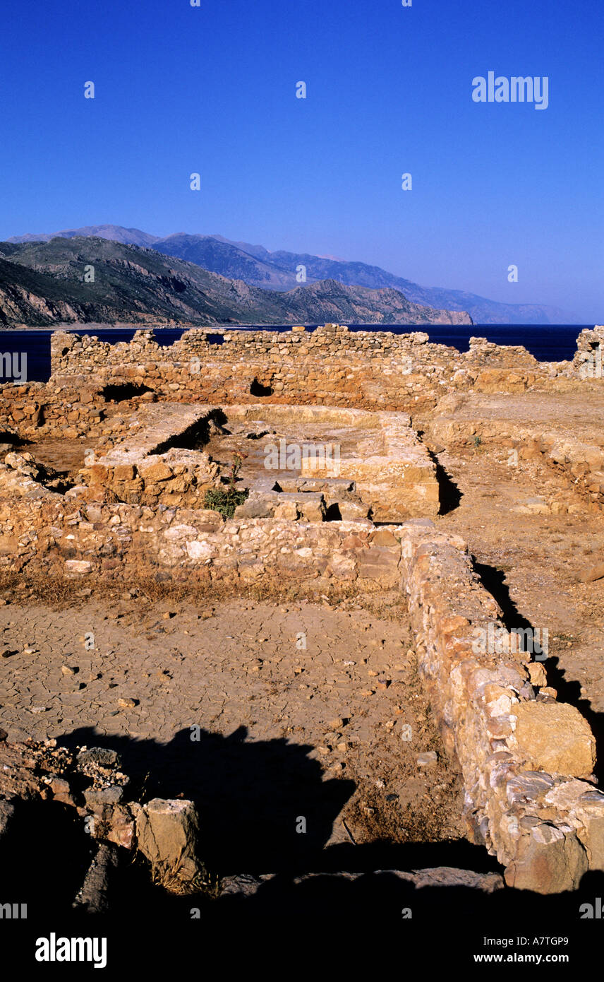 Greece, Crete, Paleochora, the ruins of a 13th century Venetian fort ...