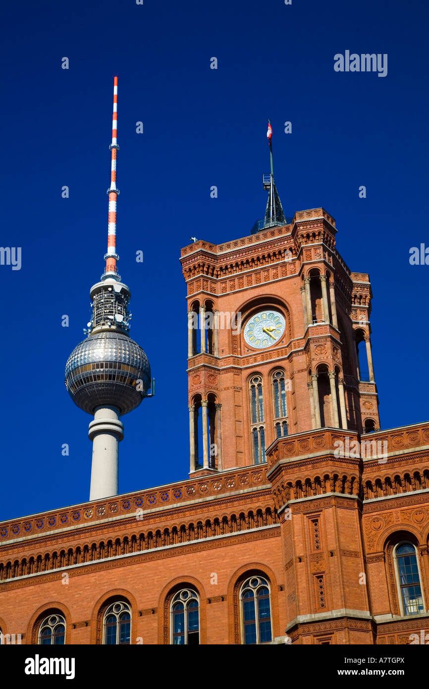 Alexander Platz and Red City Hall Berlin Germany Deutschland or Rotes ...