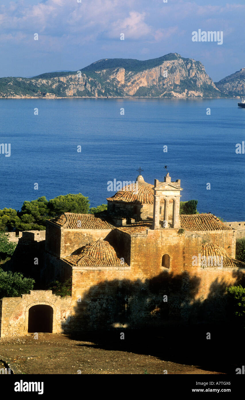 Greece, the Peloponnese, Pilos (Pylos), a 16th century church in the ...