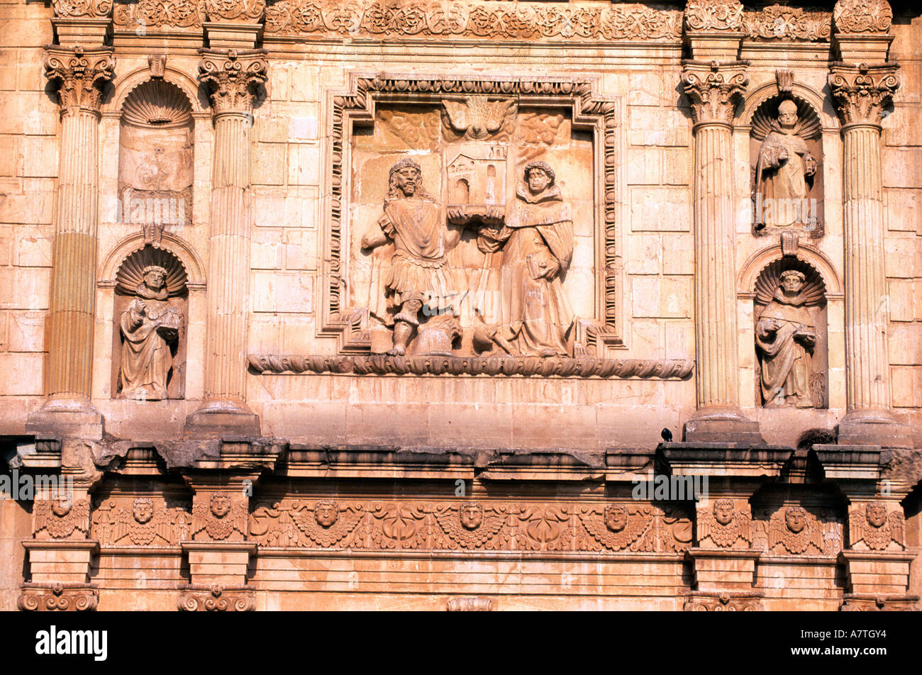 Mexico, Oaxaca State, Oaxaca city, pediment of the Santo Domingo church ...