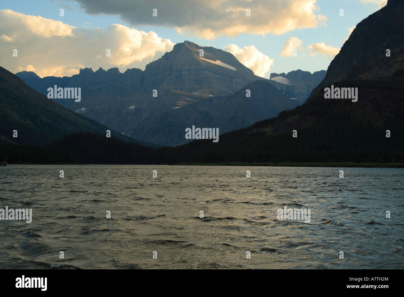 Majestic Swiftcurrent Lake Stock Photo - Alamy