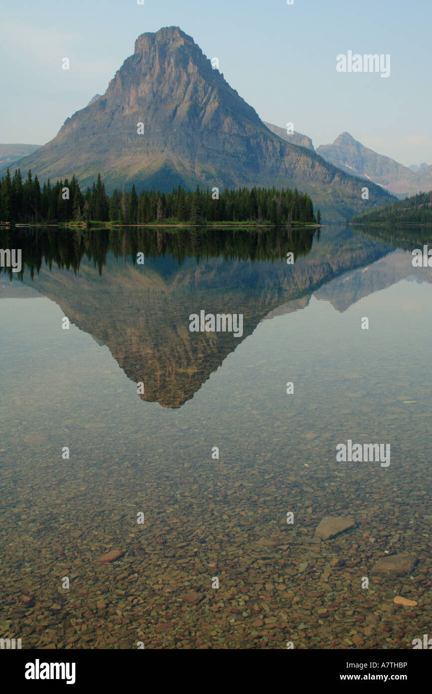 mountain reflection in Glacier's Two Medicine Valley Stock Photo - Alamy