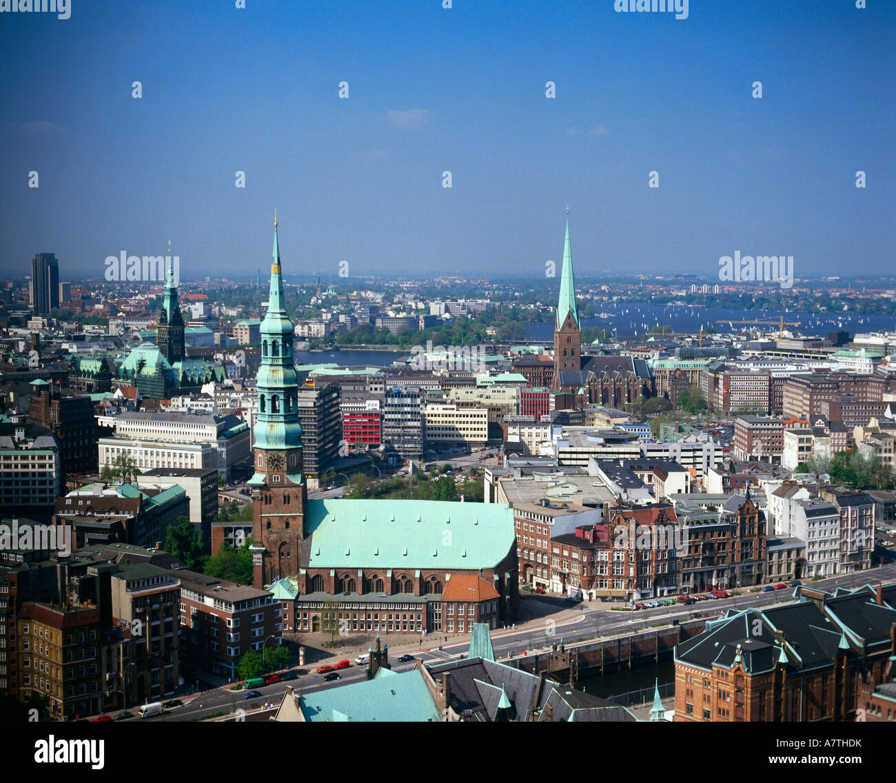 High angle view of city, Hamburg, Germany Stock Photo - Alamy
