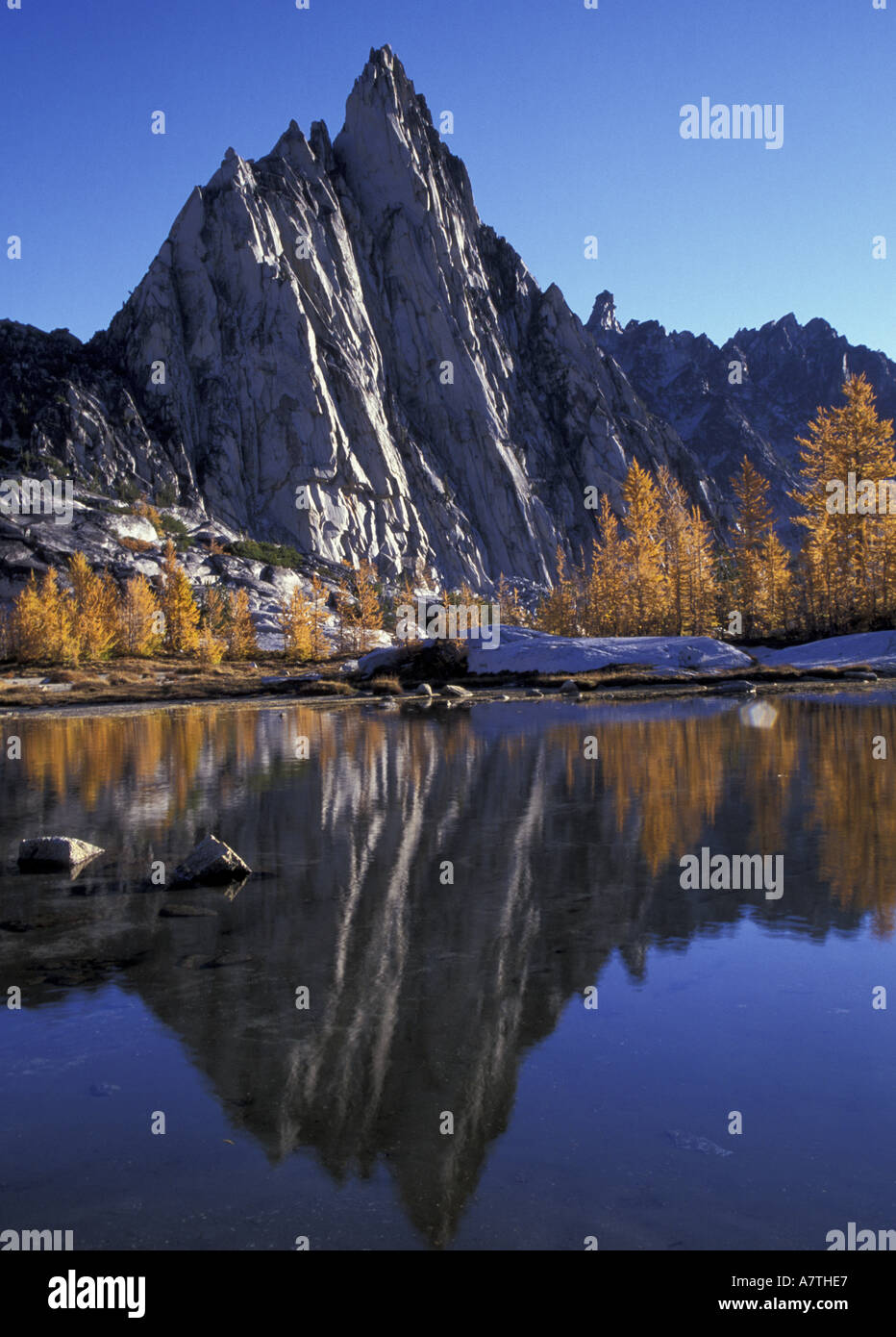 North America, USA, Washington, Enchantment Lakes. Prusik Peak ...