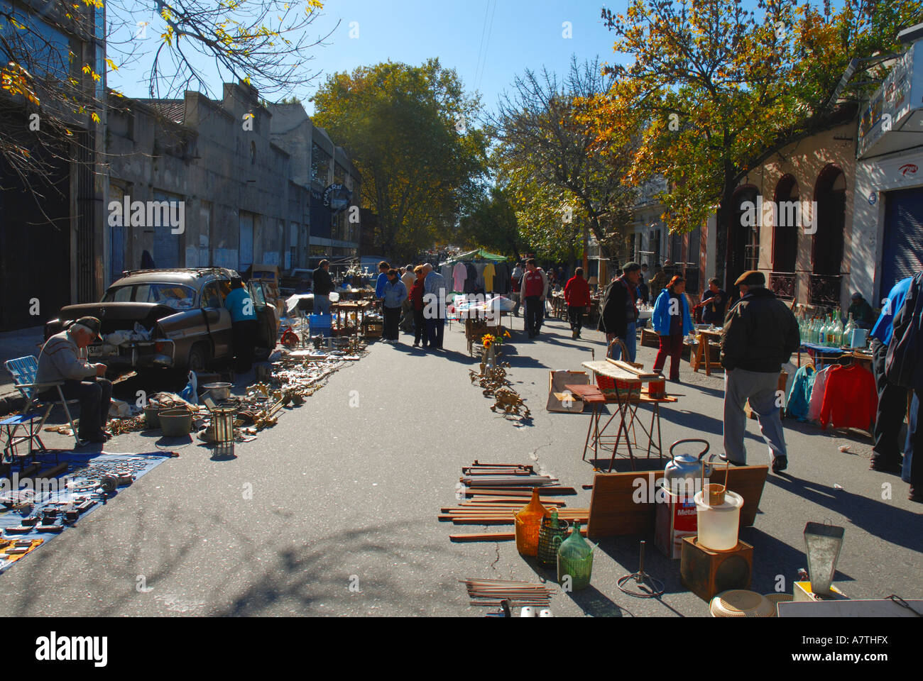 Tristan Narvaja Sunday Street Market, Montevideo, Uruguay Stock Photo ...