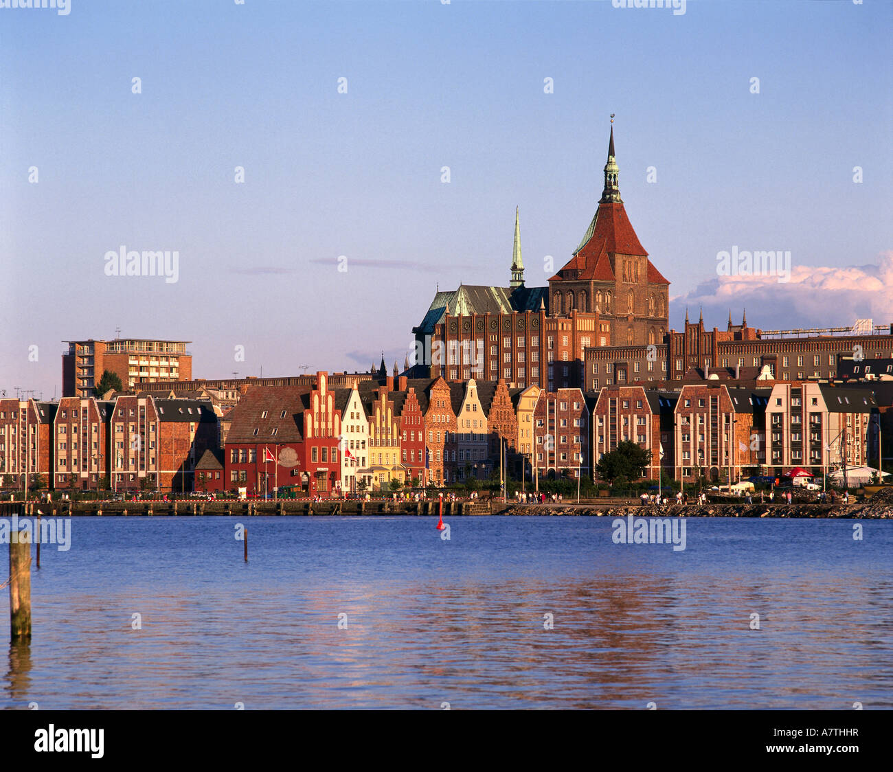 Buildings at waterfront, Rostock, Germany Stock Photo - Alamy