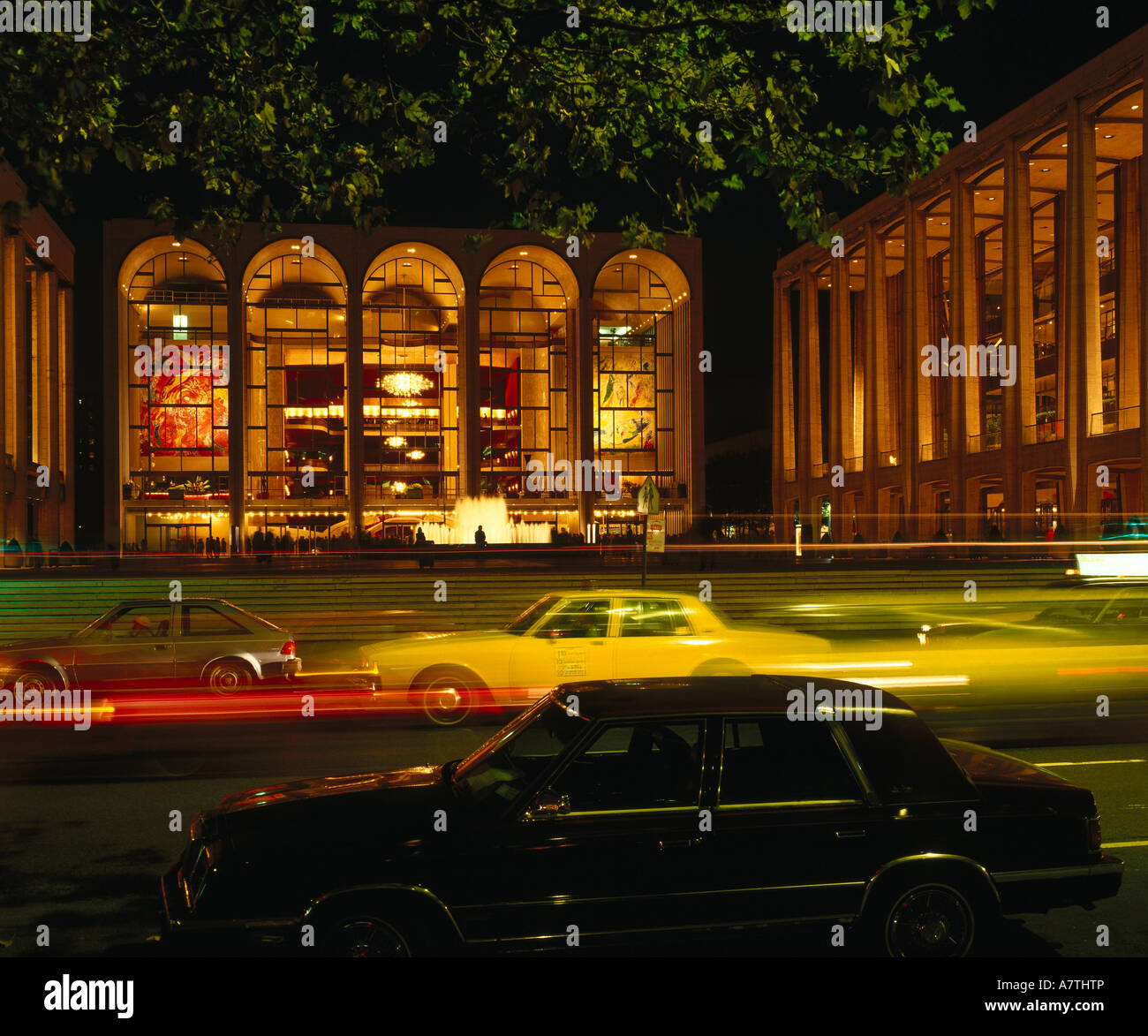 Cars in front of opera building, Lincoln Center, New York, USA Stock ...