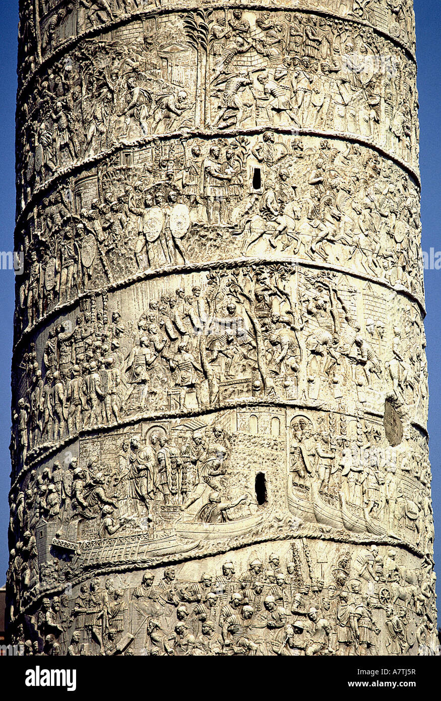 Close-up of carvings on column, Trajan's Column, Trajan's Forum, Rome ...