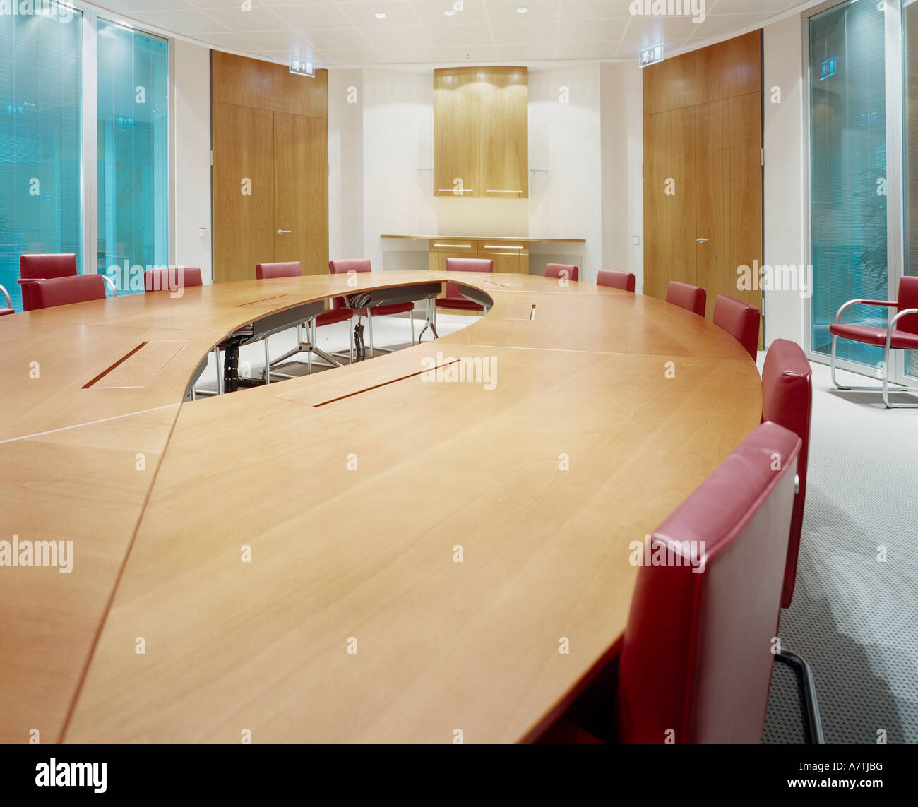 Empty chairs and table in conference room Stock Photo - Alamy