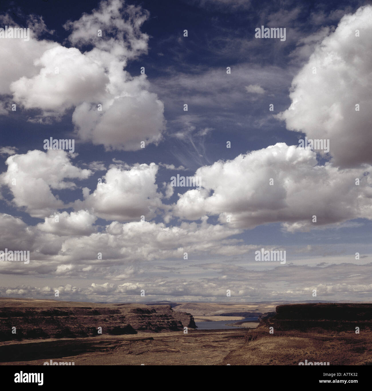 USA, Washington, Gorge. Backdrop of stage where outdoor concerts are ...