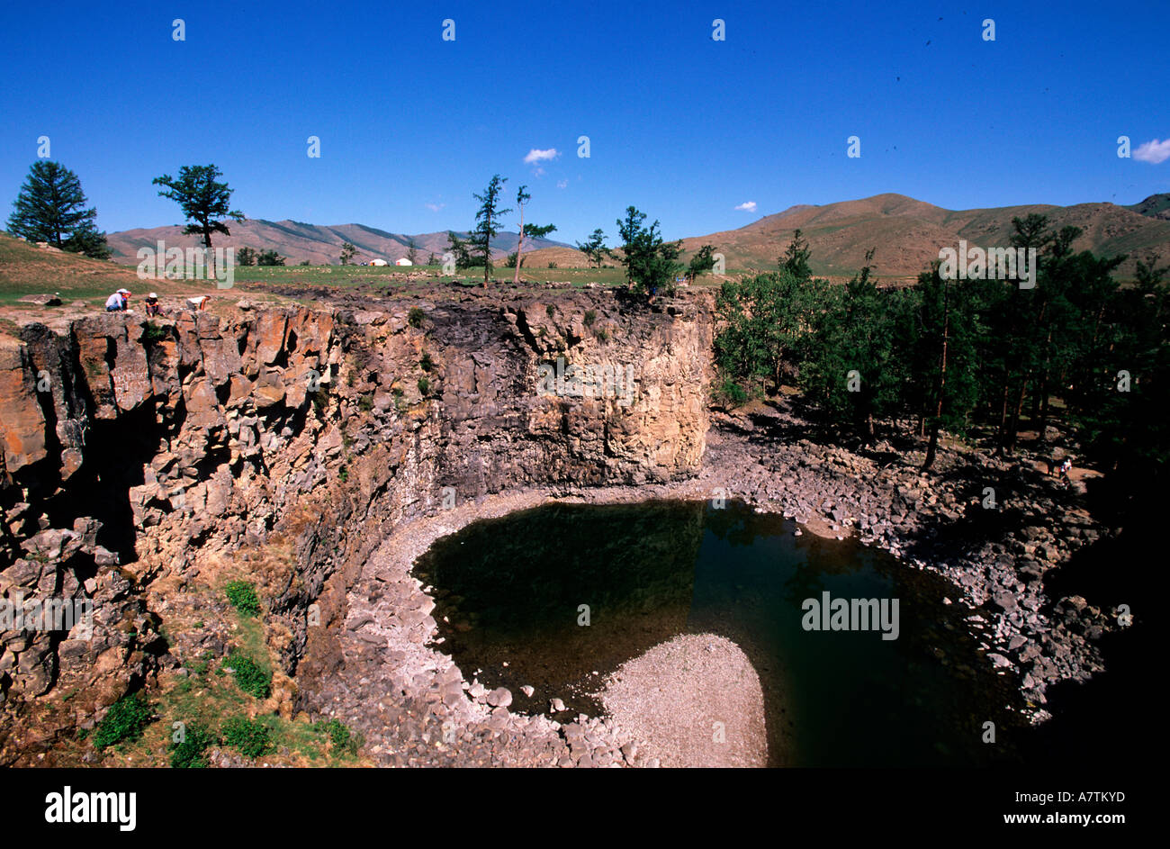 Mongolia, Ovorkhangai Province, Orkhon Valley, the dried-up Orkhon ...
