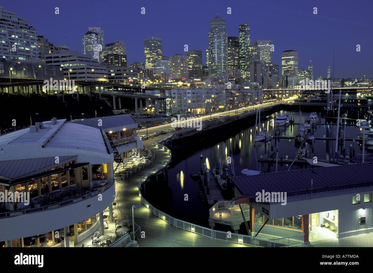 Pier 66 Puget Sound Seattle Skyline High Resolution Stock Photography ...