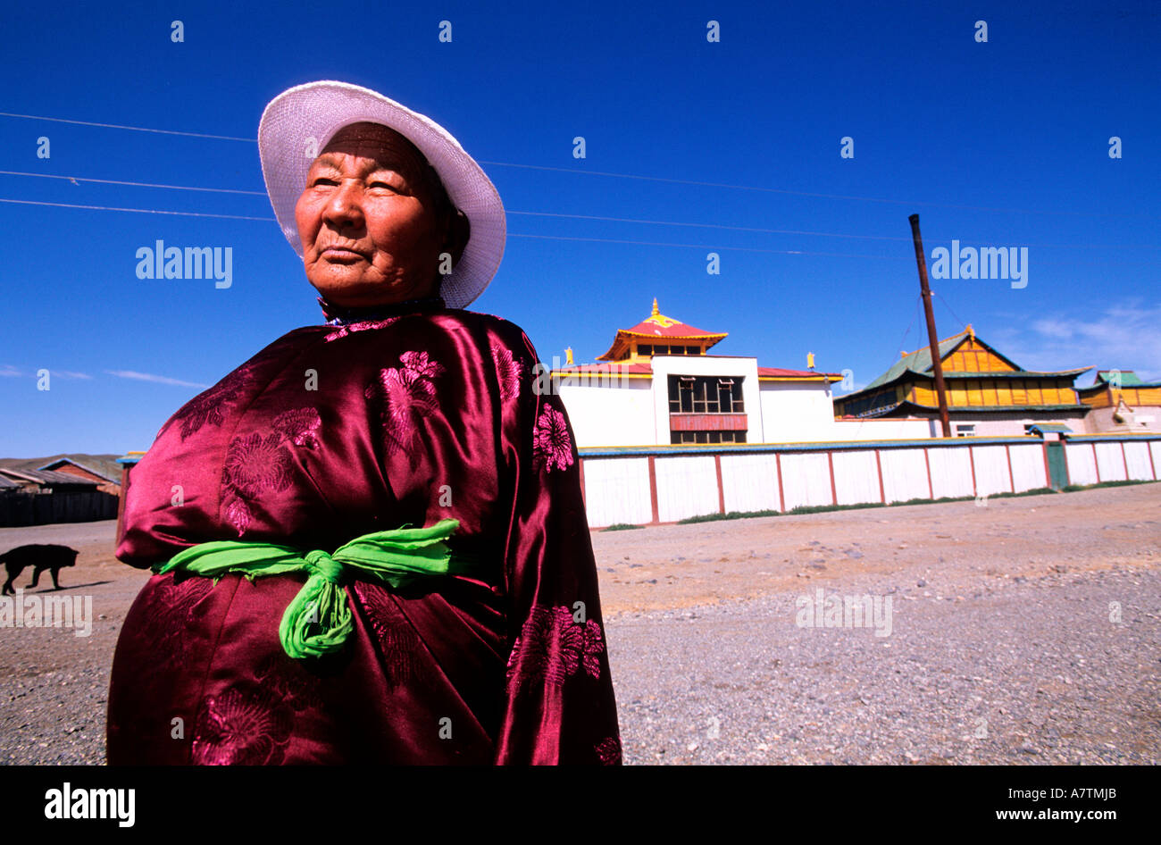 Mongolia, Ovorkhangai Province, Arvaikheer city, in front of Gandan ...