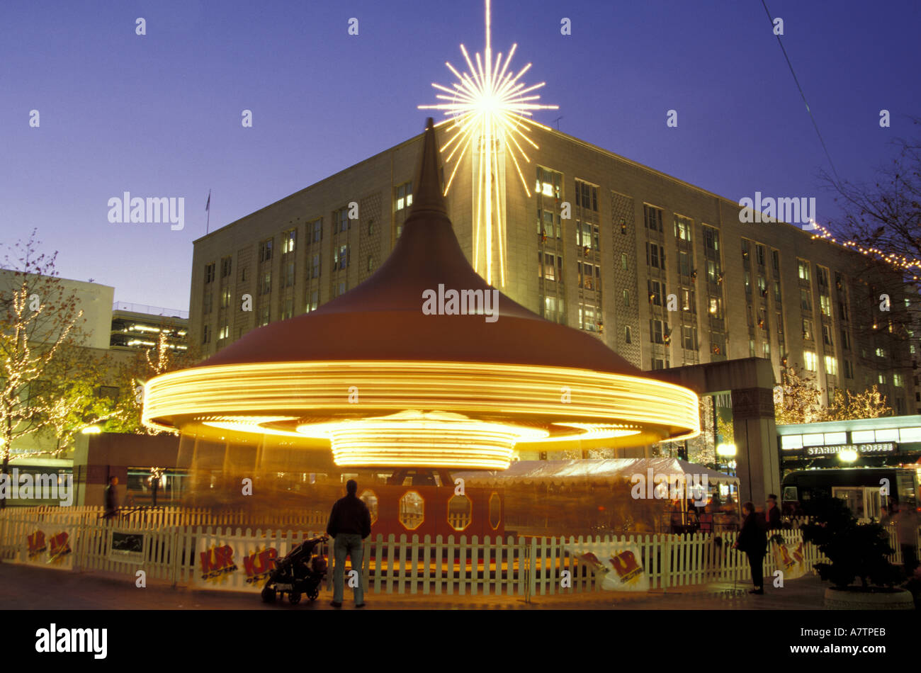 USA, Washington State, Seattle, Holiday carousel Stock Photo - Alamy
