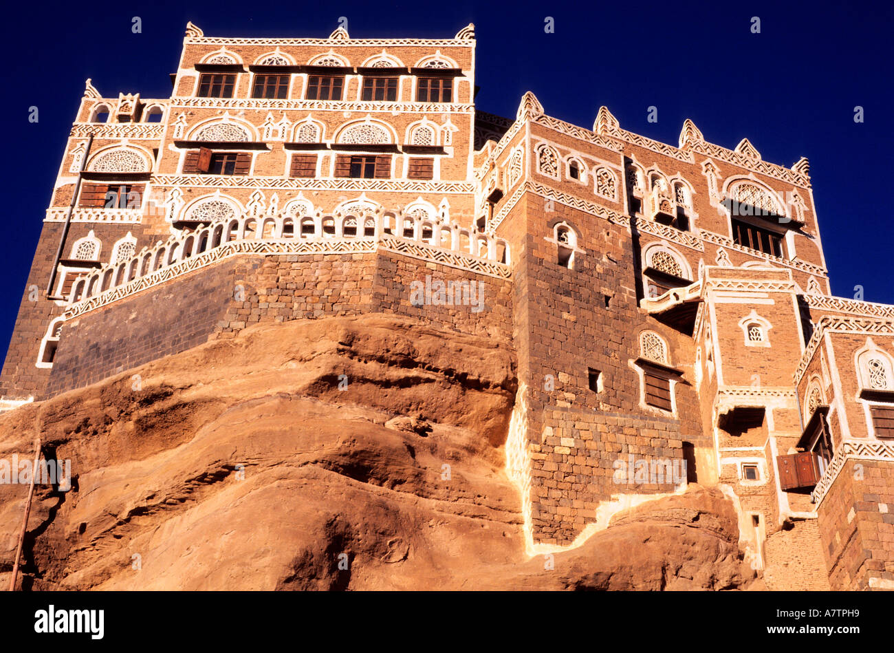 Yemen, Wadi Dhar, Dar al Hajjar, Summer residence of the Imam Yahya ...