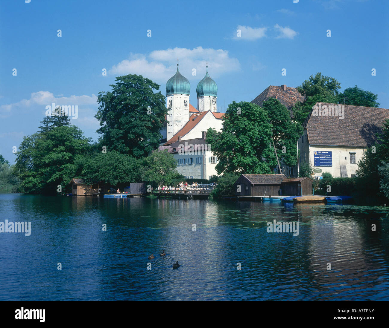 Abbey at waterfront, Seeon Abbey, Bavaria, Germany Stock Photo - Alamy