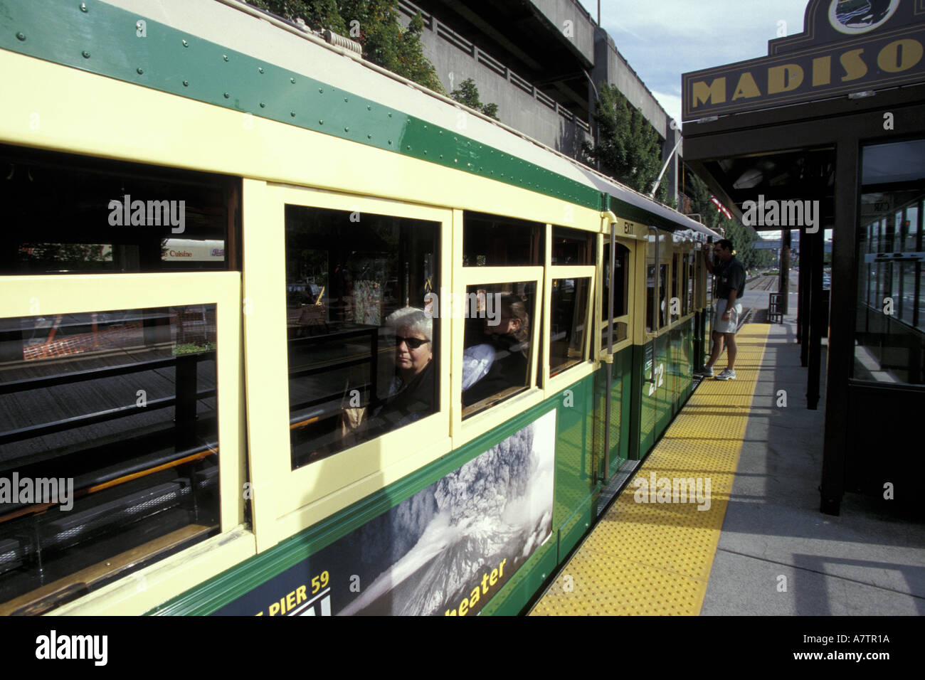 USA, Washington State, Seattle. Waterfront trolley Stock Photo - Alamy