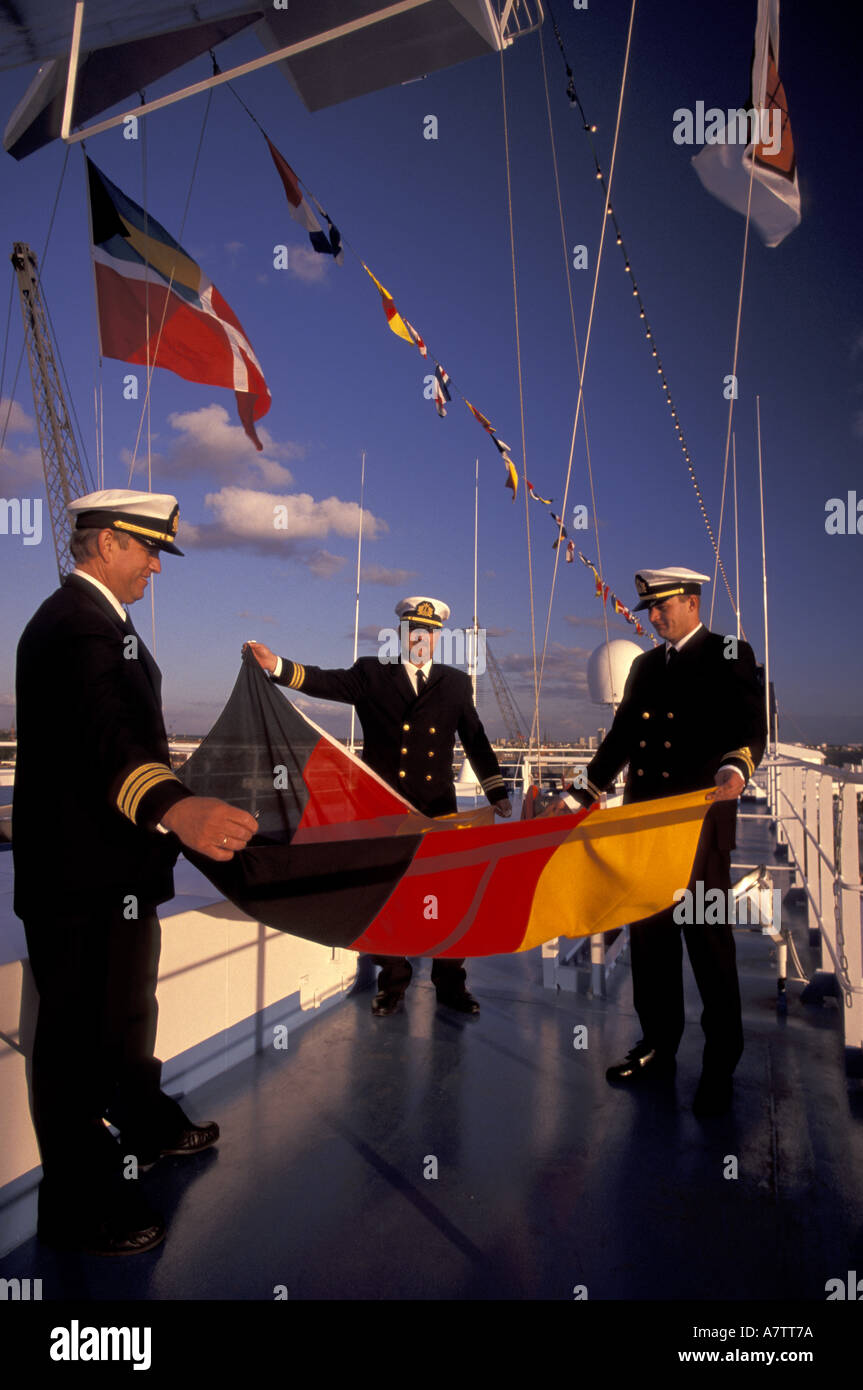 Hoisting Flag Ceremony aboard NCL Sun (MR Stock Photo - Alamy