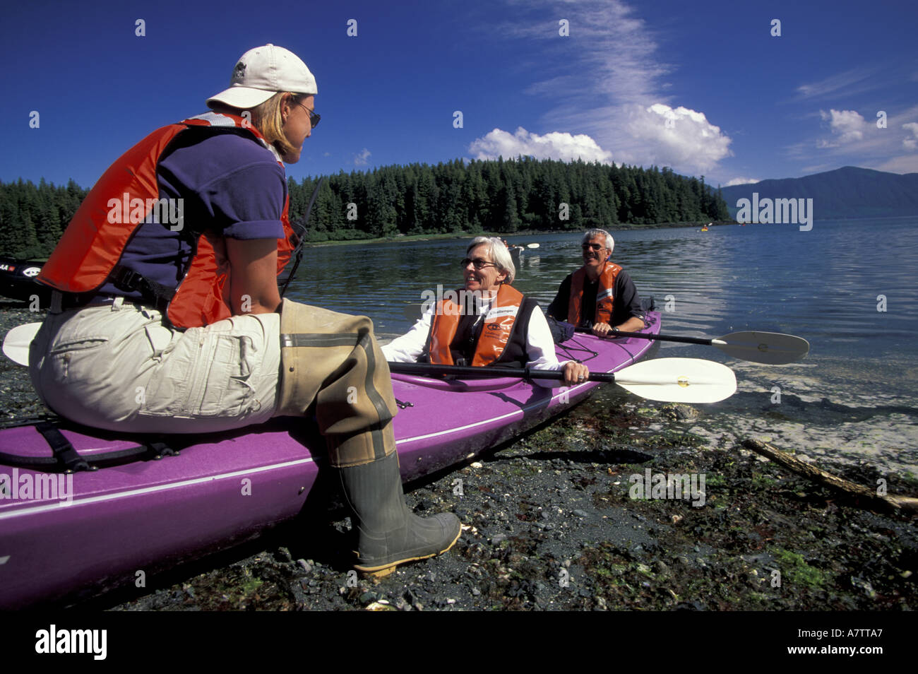 Seniors get kayaking instruction. Southeast Alaska Adventure Cruise (MR ...