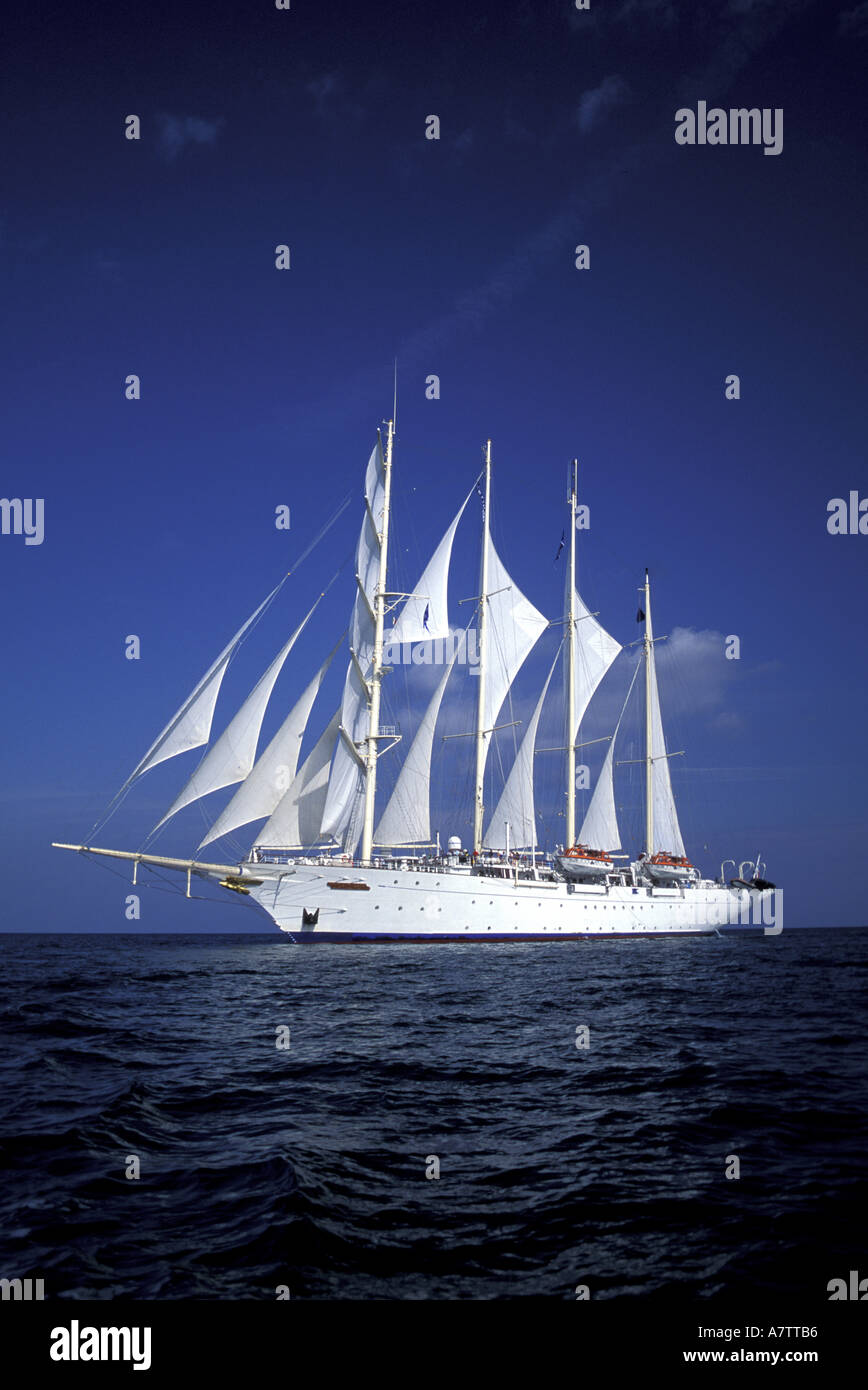 OCEAN Tall Ship Star Clipper under full sail Stock Photo - Alamy
