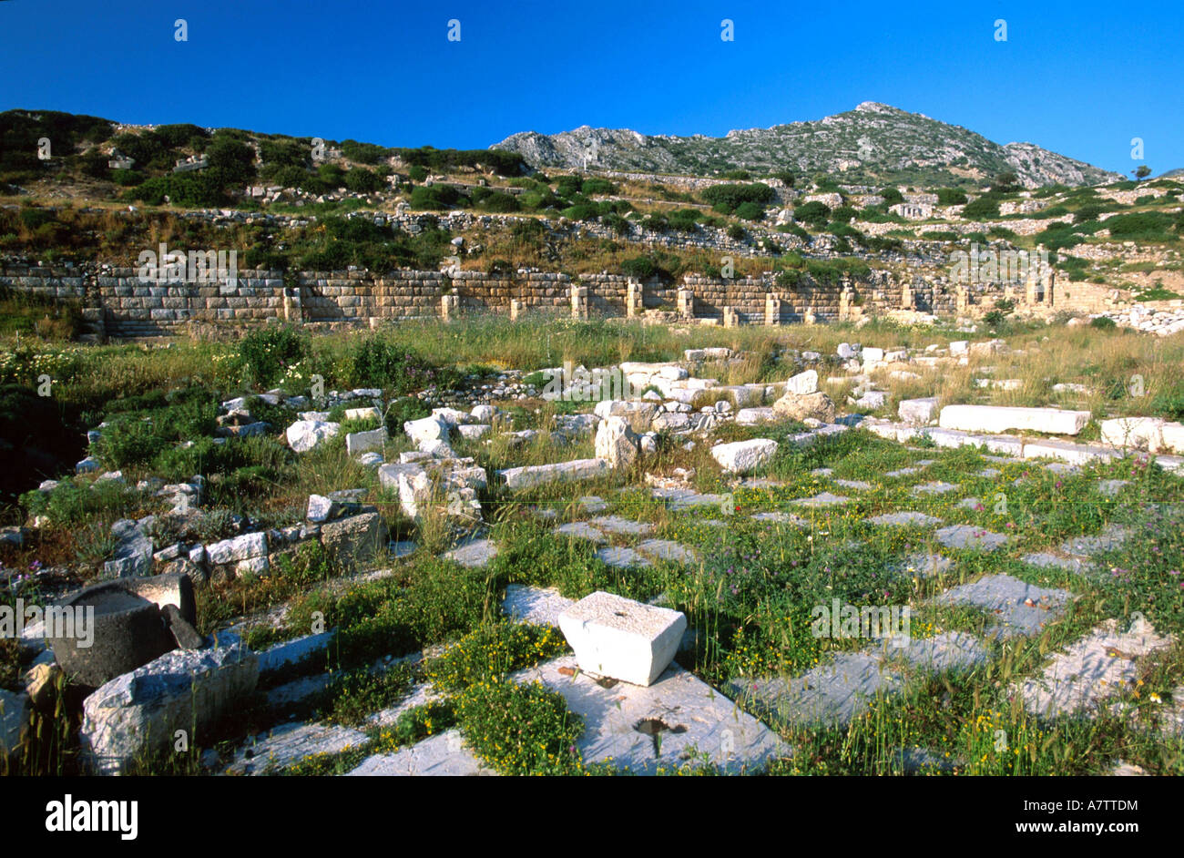 Old ruins of building on landscape, Marmaris, Mugla, Turkey Stock Photo ...