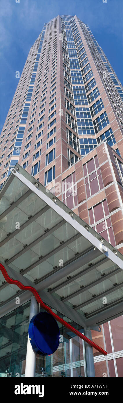Low angle view of fair tower, Frankfurt, Germany Stock Photo - Alamy