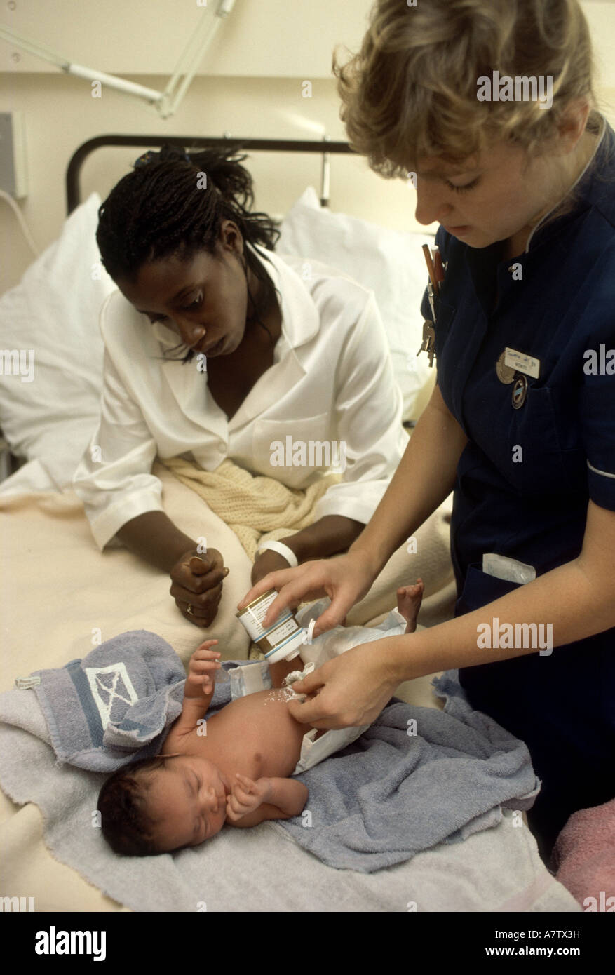 Afro Caribbean mother and newborn child in maternity ward Stock Photo ...