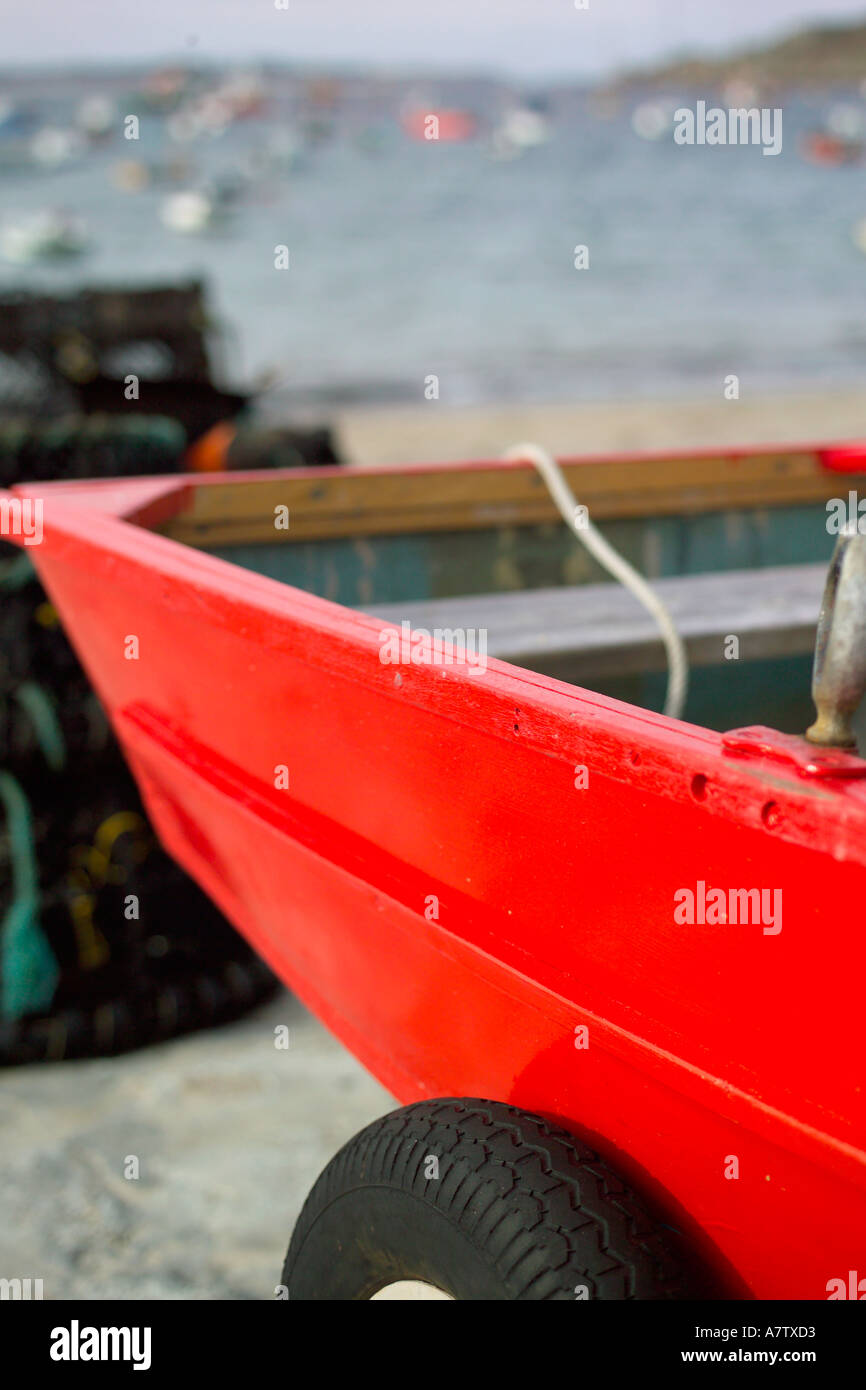 red sailing boat with sea in background Stock Photo - Alamy