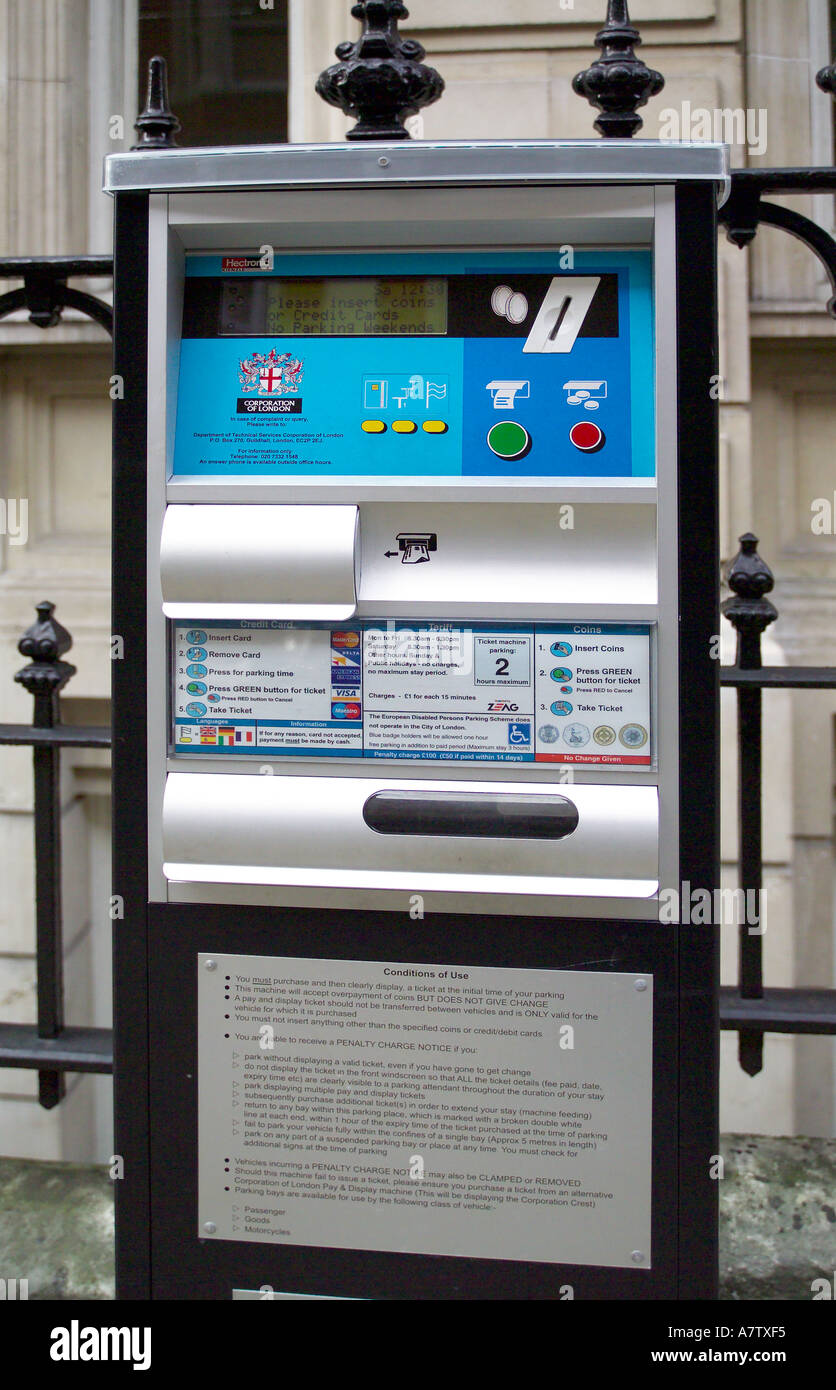 pay and display ticket meter in London Stock Photo - Alamy