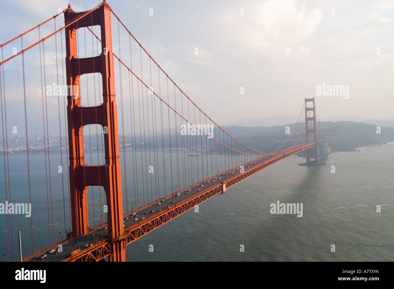 Golden gate bridge in San Francisco in mist Stock Photo - Alamy