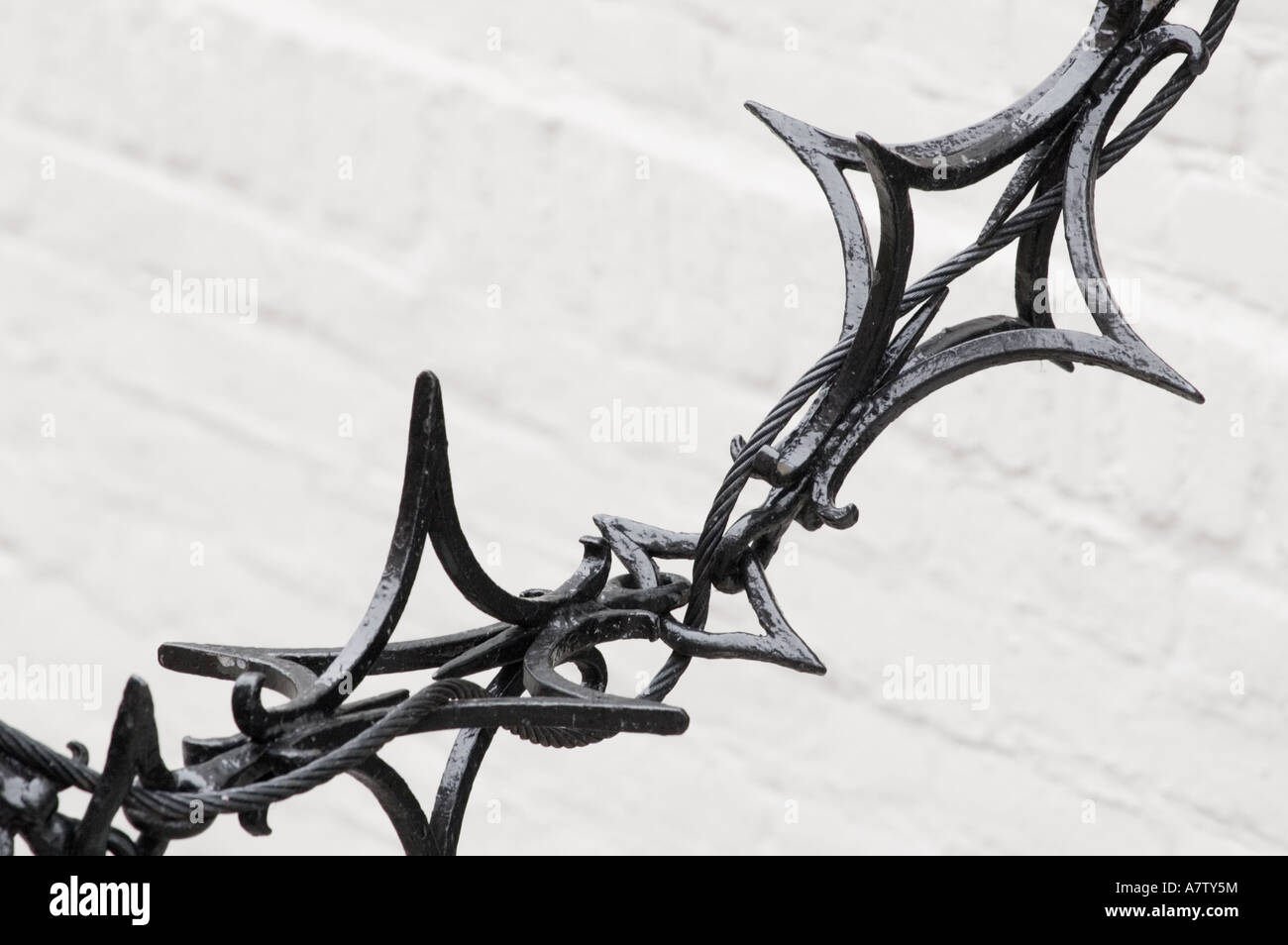 sharp edge chain barrier Stock Photo - Alamy