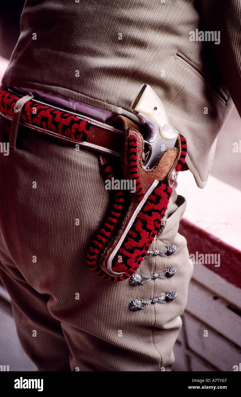 Mexico, Federal District, Mexico City, Charro rider and his gun Stock ...