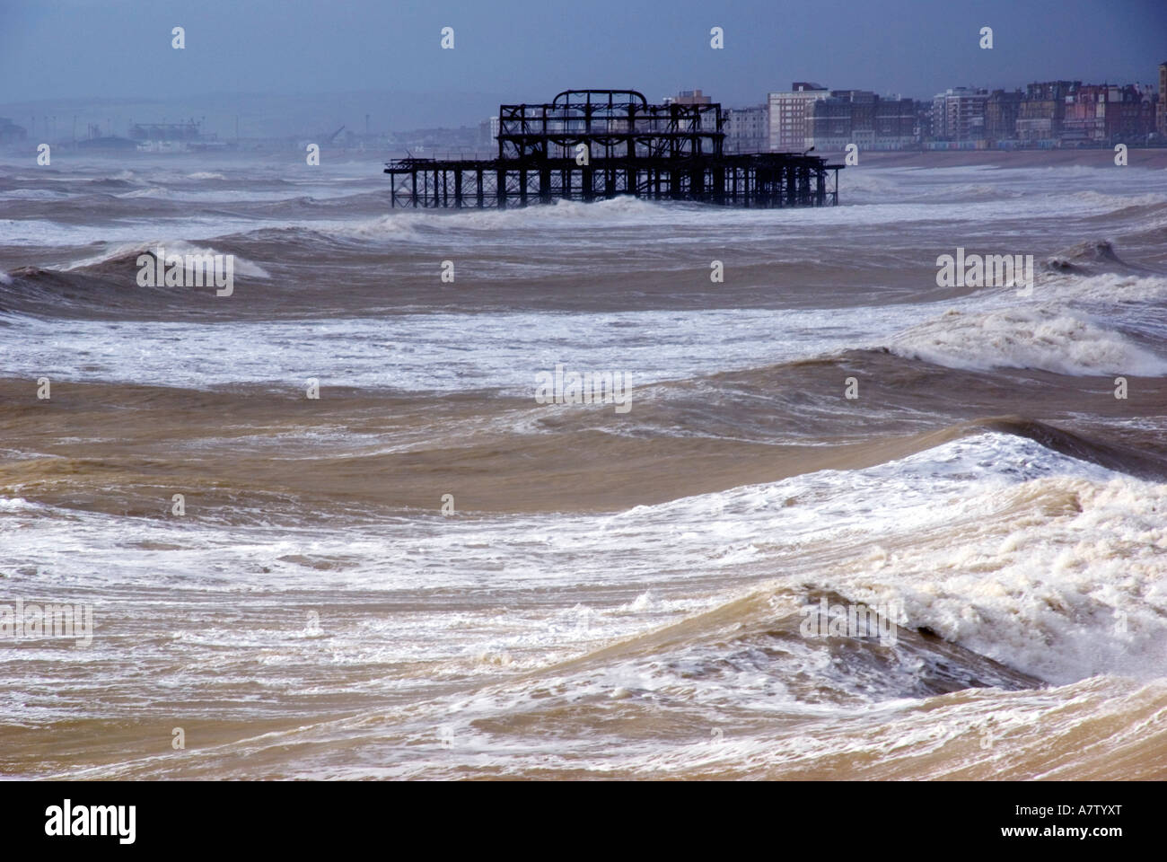 Breaking waves on beach, Sussex, England Stock Photo - Alamy
