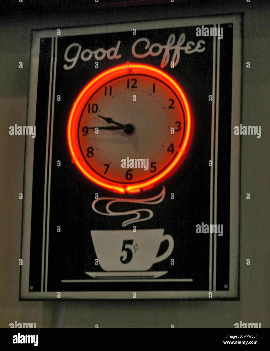 Old Coffee Clock Stock Photo - Alamy