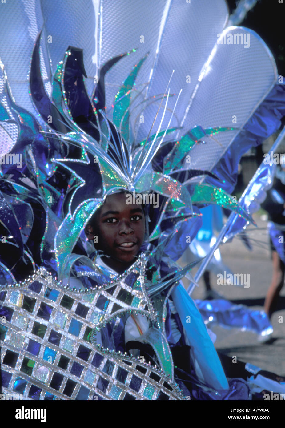 Colourful costumes at the Notting hill carnival London United Kingdom ...