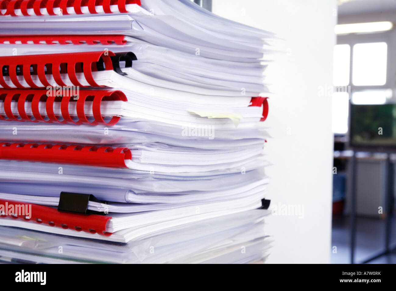Close-up of stack of spiral notebooks Stock Photo - Alamy