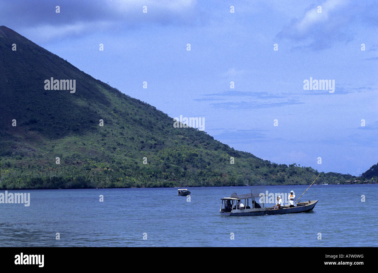 Traditional boat of Api island Bandas Islands Moluccas islands ...