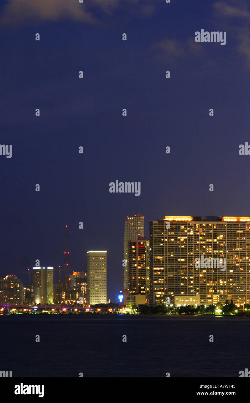 downtown miami waterfront florida usa america night apartments offices ...