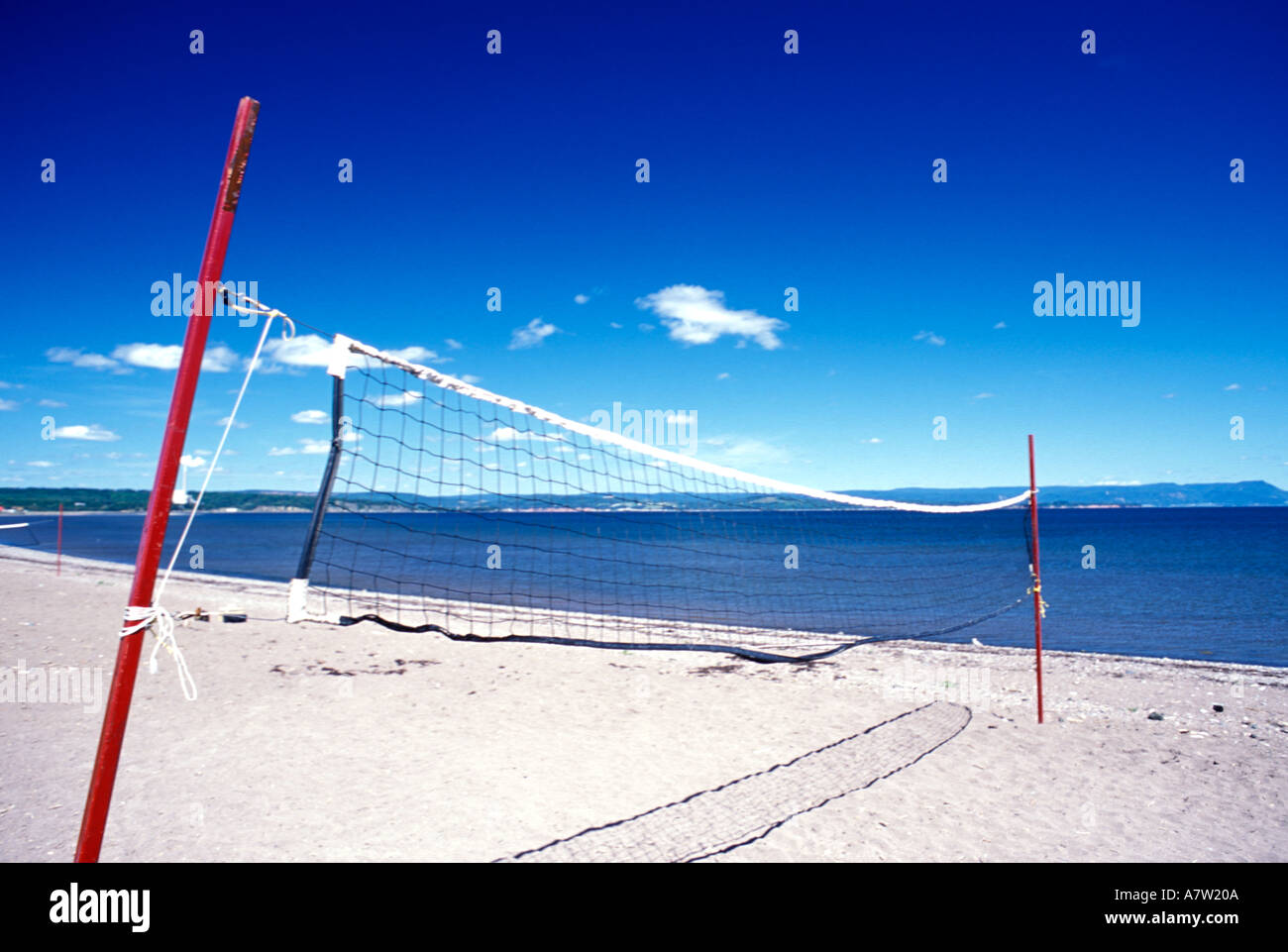 beach volleyball on the Bay of Chaleur New Brunswick Canada with the ...