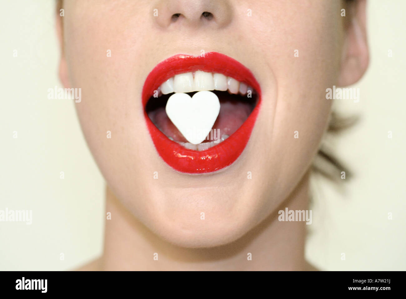 Lips eating close up only hi-res stock photography and images - Alamy