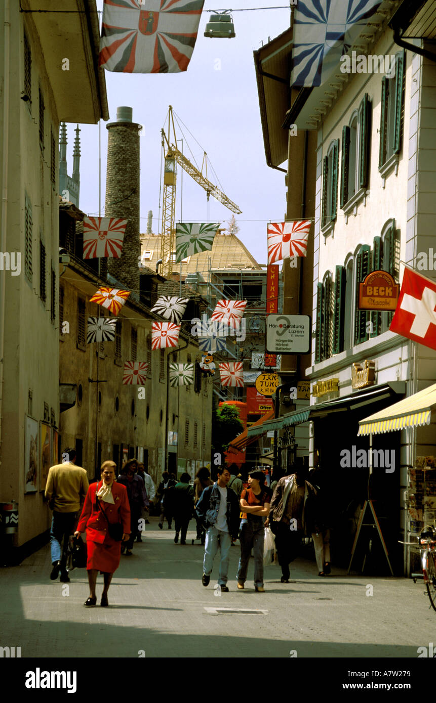 Street scene Luzern Switzerland Europe Stock Photo - Alamy