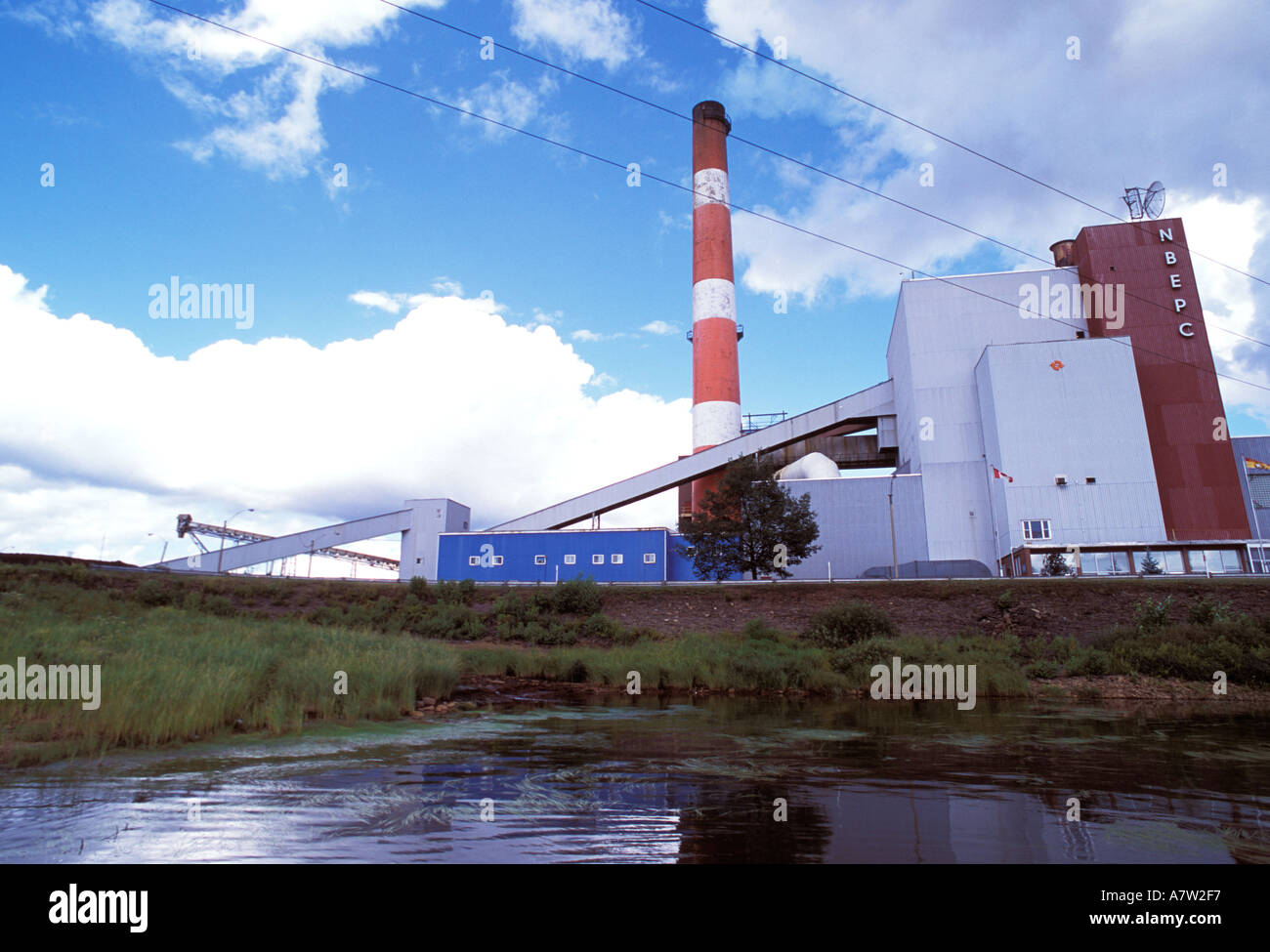 Grand Lake Power Generating Plant New Brunswick Canada overlooking ...