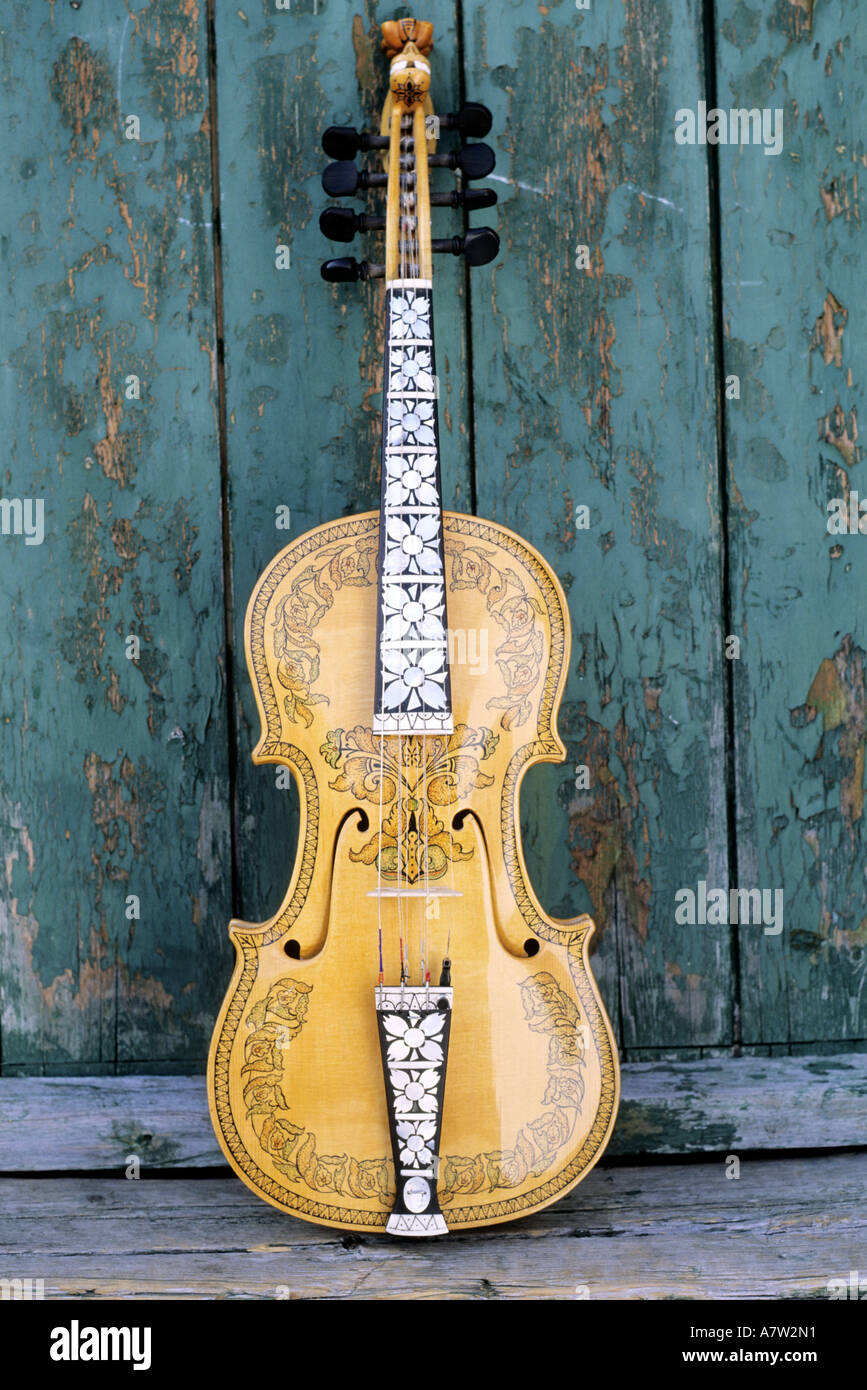 Norway, Southern region, decorated violin of Hardenger Stock Photo - Alamy