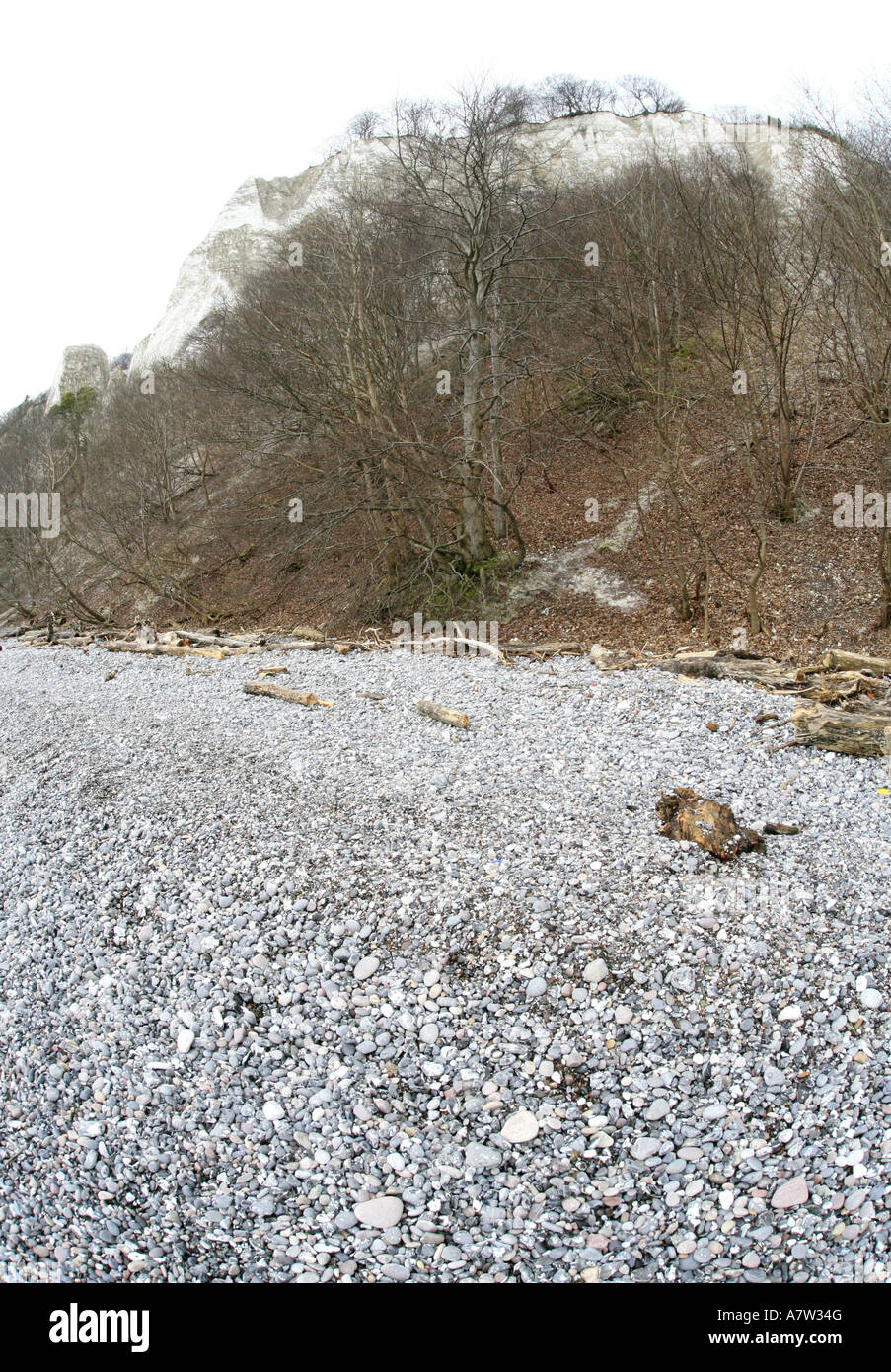 chalk rocks on Ruegen at wintertime, Germany, Ruegen, NP Jasmund Stock ...