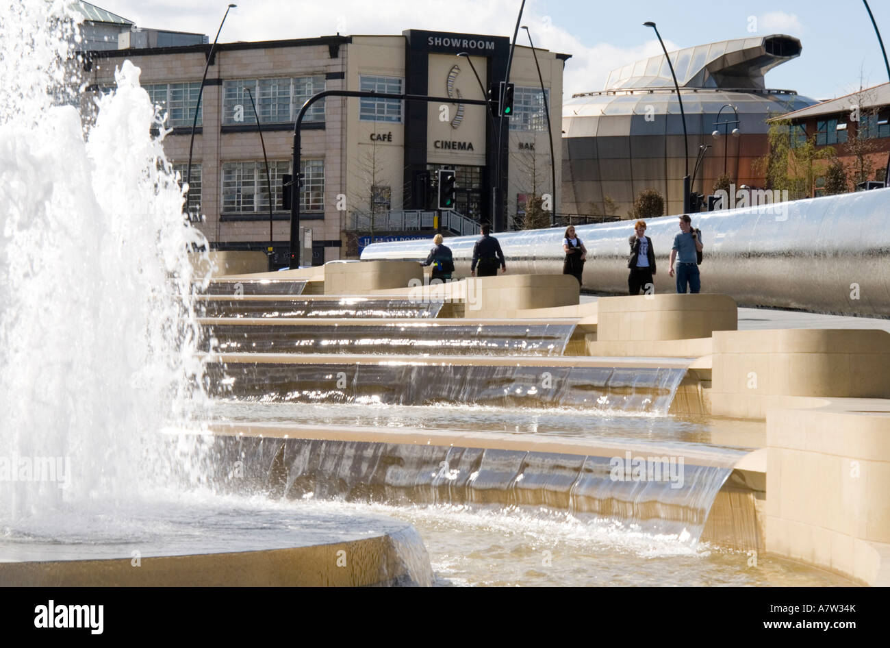 Sheffield Station Water Feature UK Stock Photo - Alamy