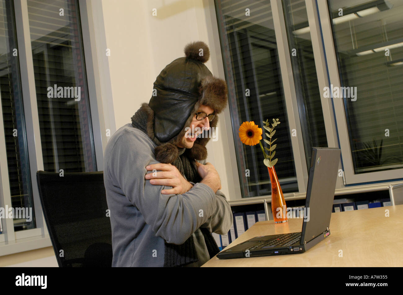 Man Working Laptop Wearing Cap High Resolution Stock Photography and ...