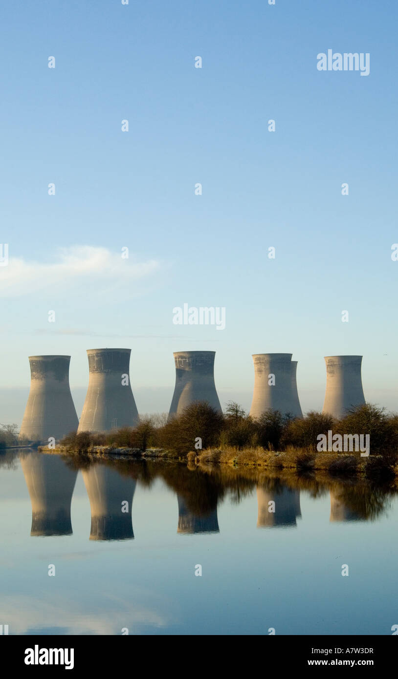 Cooling Towers on Frosty Morning Stock Photo - Alamy