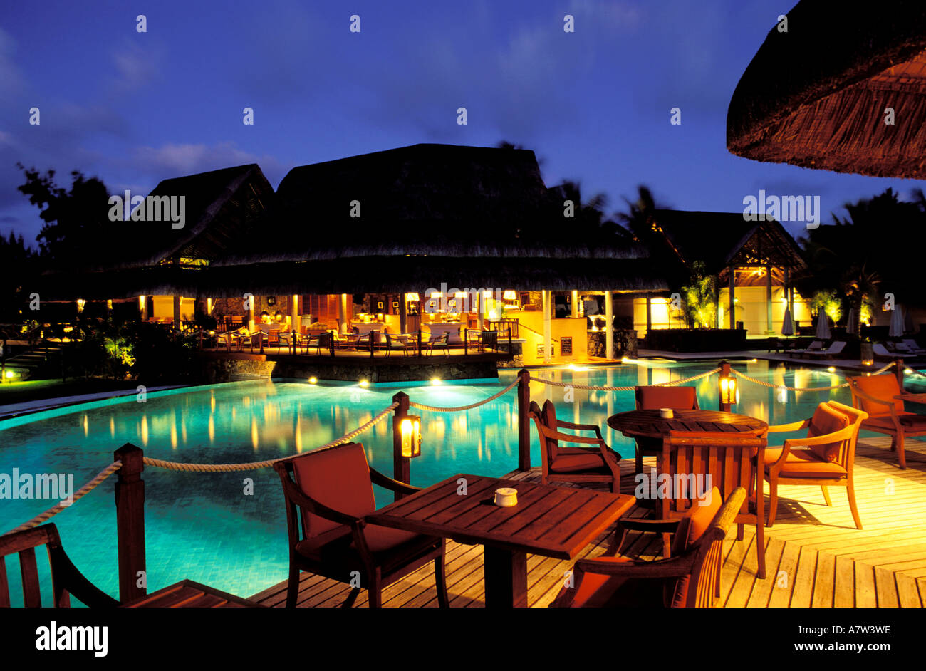 Mauritius Island, Western coast, restaurant of Prince Maurice resort ...