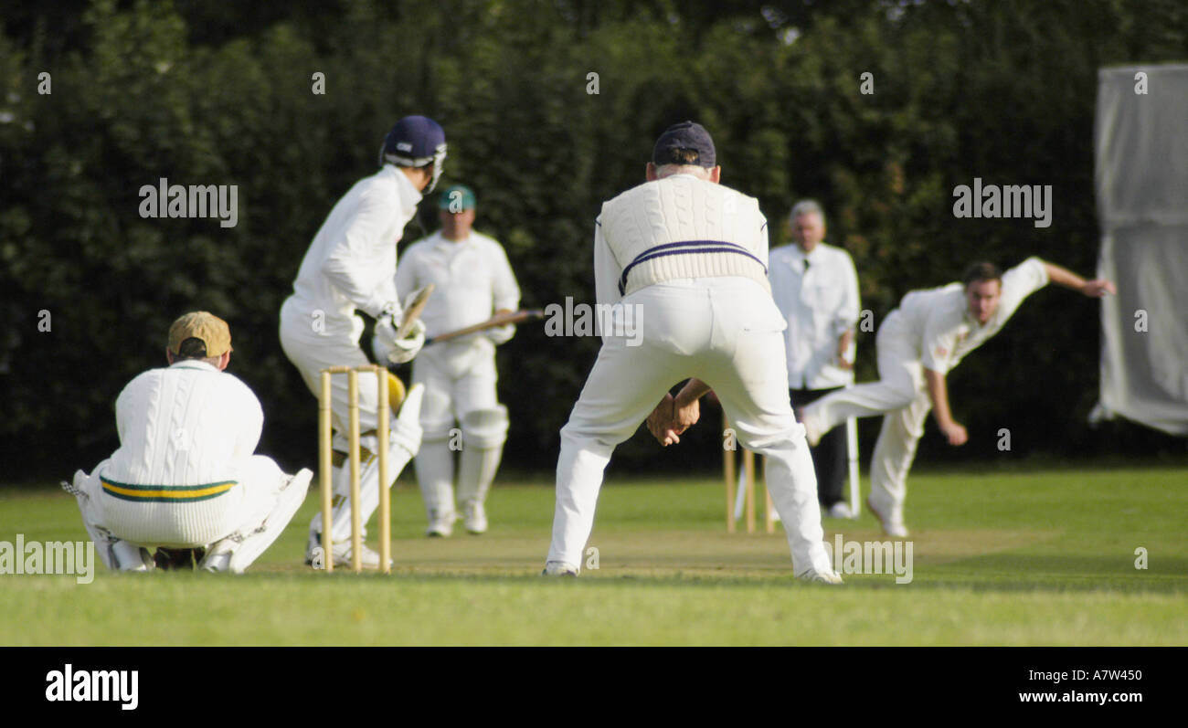 Traditional village cricket at Clifton Hamden Oxfordshire Stock Photo ...