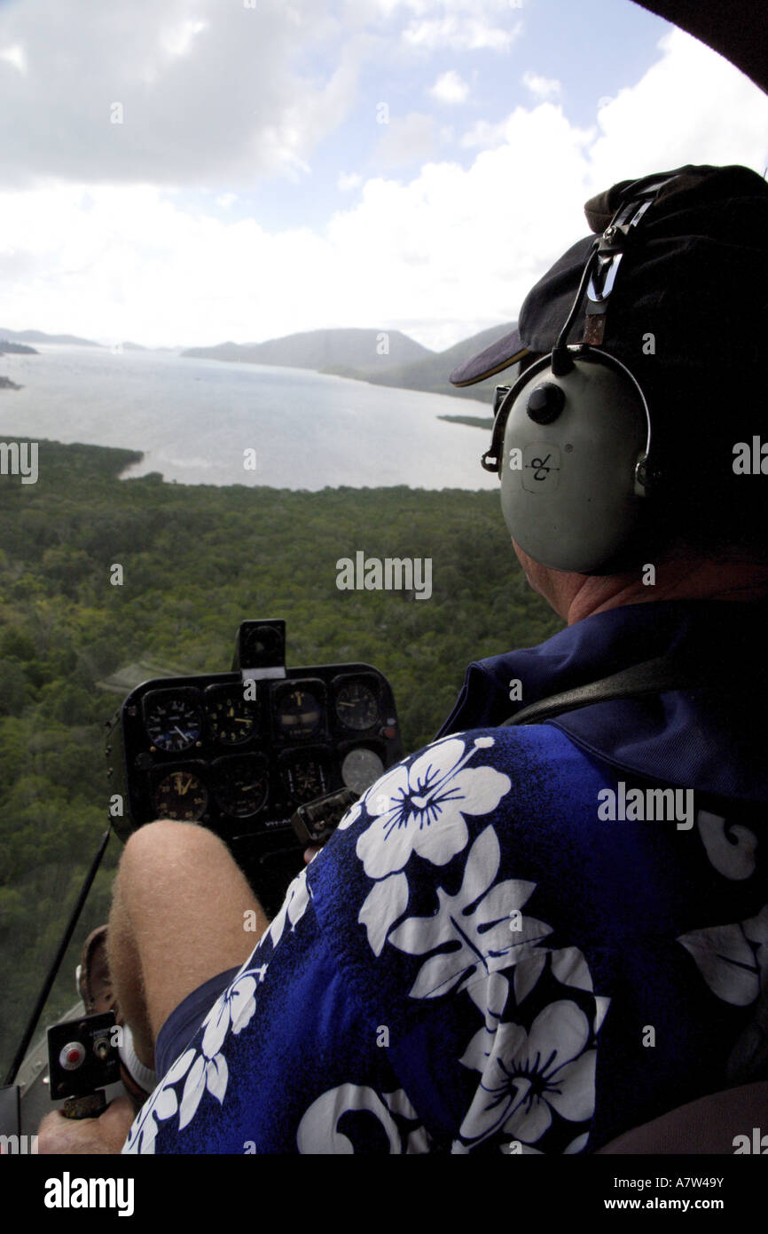 man in a helicopter, Australia, Airlie Beach Stock Photo - Alamy